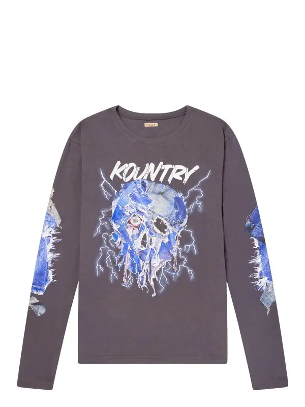 Kapital Printed Cotton-jersey T-shirt - Purple