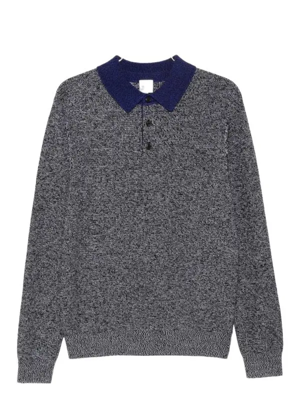 Paul Smith Marled-knit Long-sleeve Polo Shirt - Multicolour