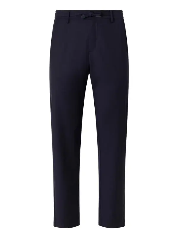 Canali Tapered Stretch-wool Gabardine Trousers - Blue