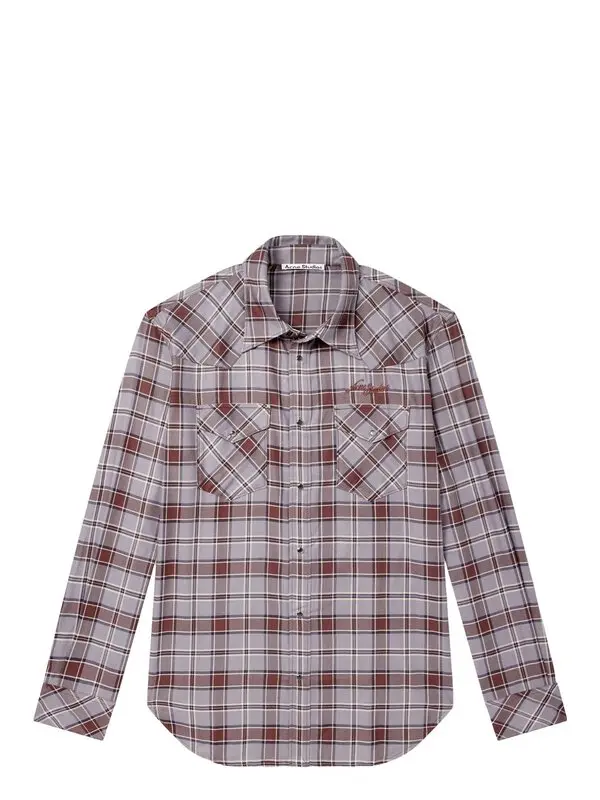 Acne Studios Logo-embroidered Checked Flannel Shirt - Multi