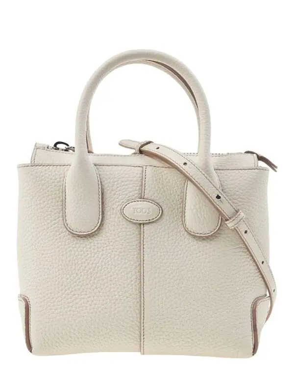 TOD'S Zippered Shoulder Bag - Off-white
