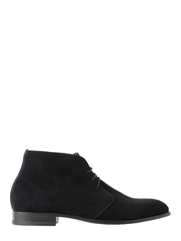 Manolo Blahnik Berwick Suede Chukka Boots - Black