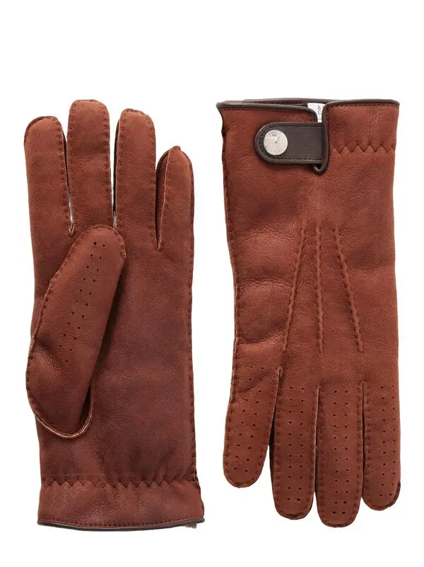 Brunello Cucinelli Suede Gloves - Brown