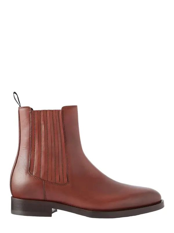 Brunello Cucinelli Beatles Leather Chelsea Boots - Brown