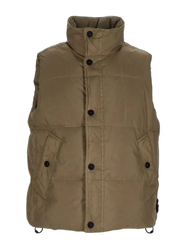 Stone Island Gilet Imbottito In Piuma Resistente Al Vento Con Antigoccia - Multicolor