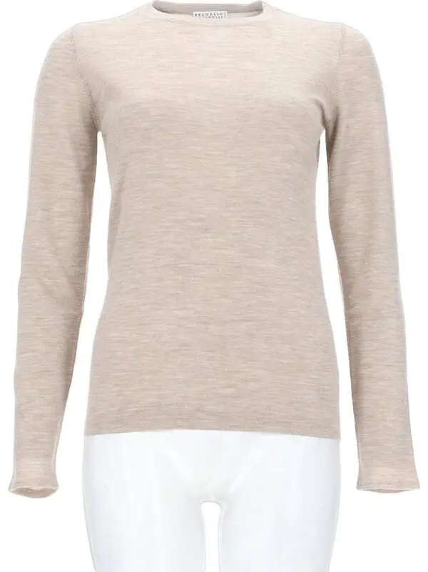 Brunello Cucinelli Maglia Leggera In Cashmere E Seta - Cream