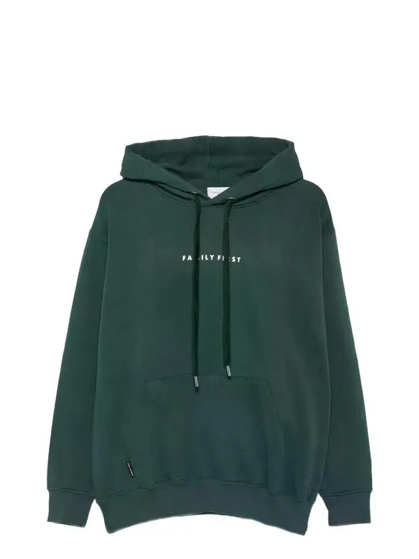 FAMILY FIRST Logo-print Cotton Hoodie - Green