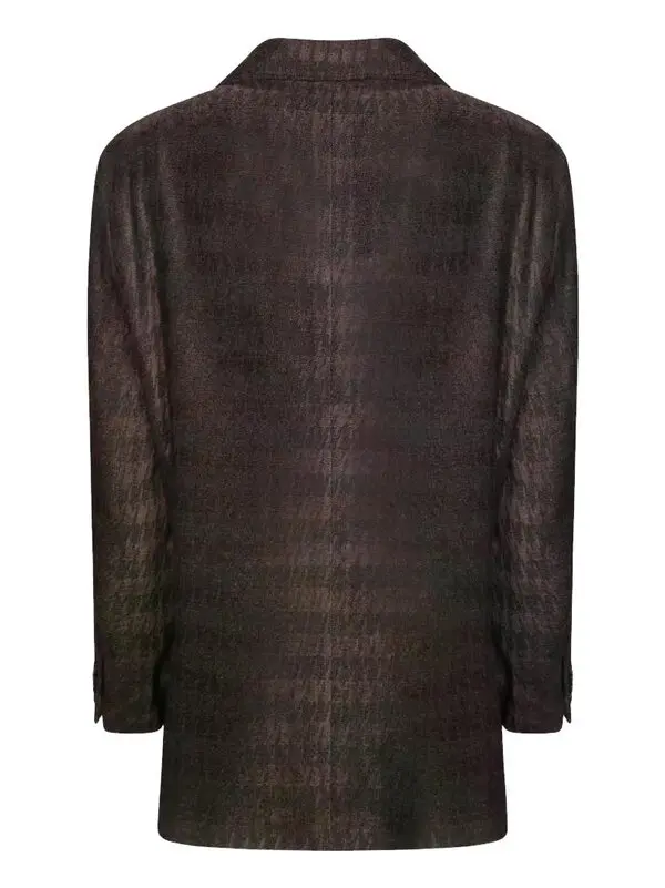 Emporio Armani Houndstooth-pattern Double-breasted Blazer - Brown