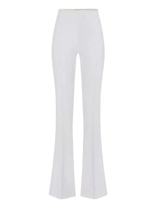 Elisabetta Franchi Trousers In Double Layer Stretch Crêpe And Satin Fabrics - Neutrals