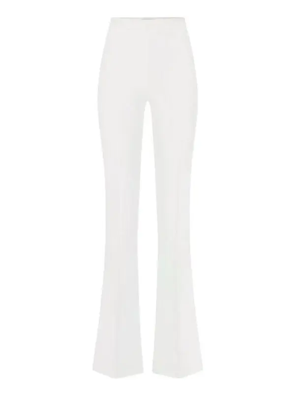 Elisabetta Franchi Trousers In Double Layer Stretch Crêpe And Satin Fabrics - Neutrals