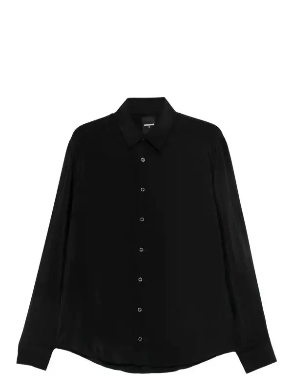 Patrizia Pepe Tonal-stitch Long-sleeve Shirt - Black