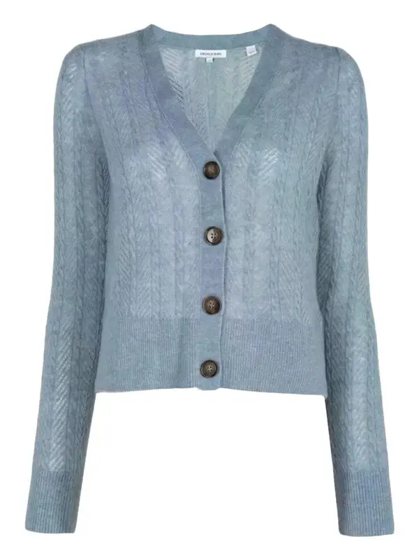 Veronica Beard Solene Cable-knit Cardigan - Blue
