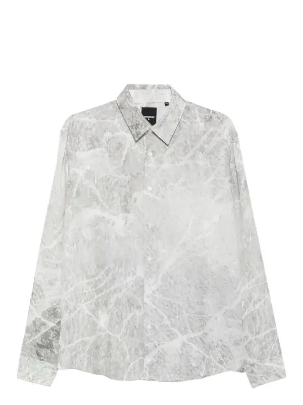 Patrizia Pepe Marble-print Long-sleeve Shirt - Grey