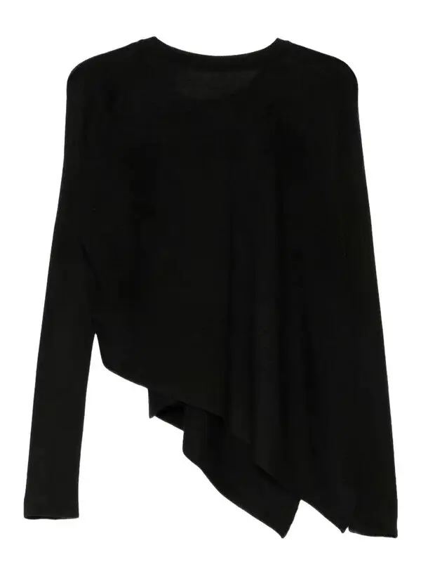 Y’s Asymmetric-hem Cardigan - Black