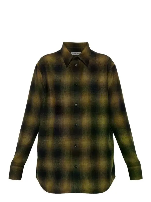 Balenciaga Check-pattern Shirt - Green