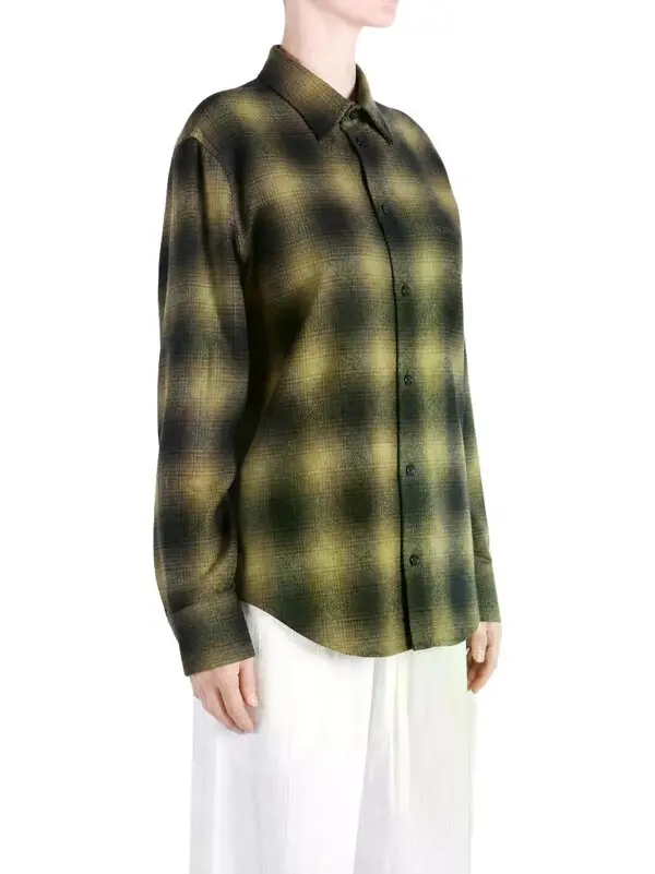 Balenciaga Check-pattern Button-down Shirt - Green
