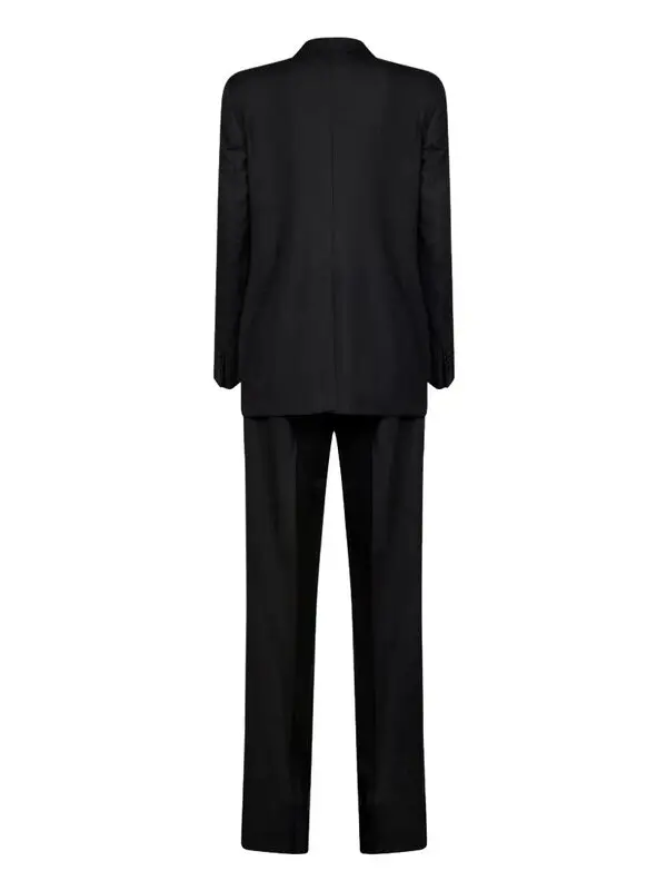 Tagliatore Double-breasted Virgin Wool Suit - Black