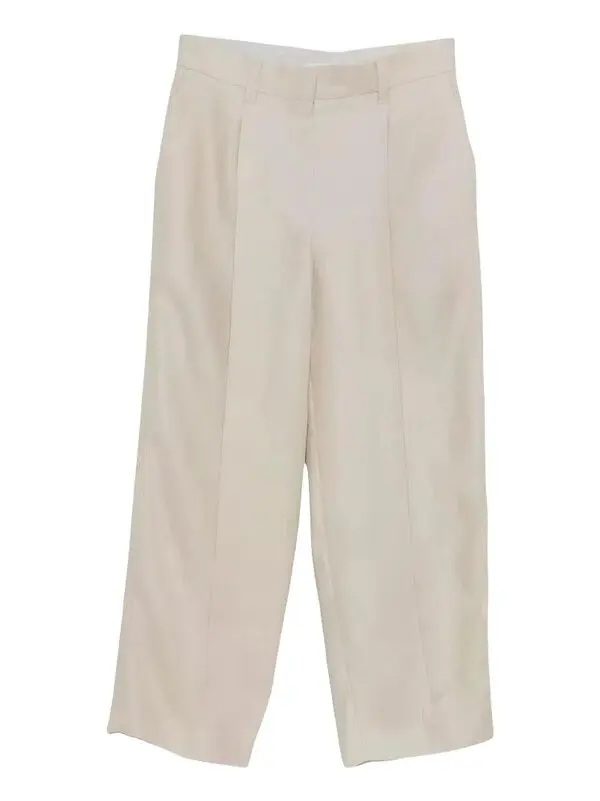 Brunello Cucinelli Pleated Linen Trousers - Neutrals