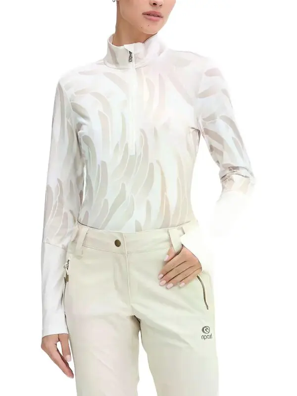 Bogner Gelia Abstract-print Quarter-zip Top - White