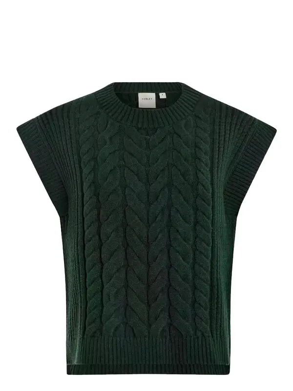 Varley Pixie Cable-knit Sweater Vest - Green