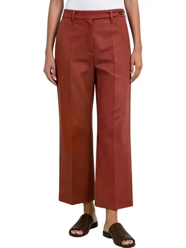 Brunello Cucinelli Pressed-crease Cropped Trousers - Red