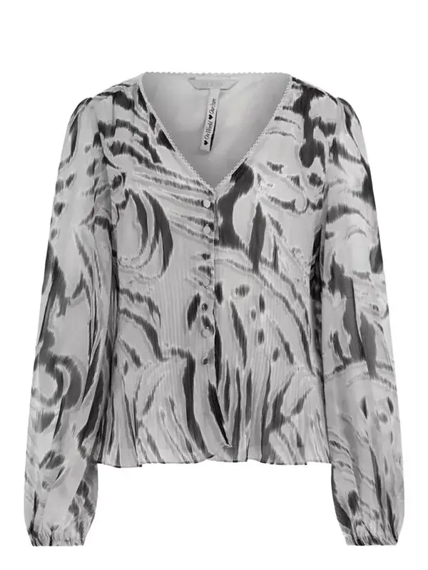 Guess Yvette Pleated Blouse - Grey
