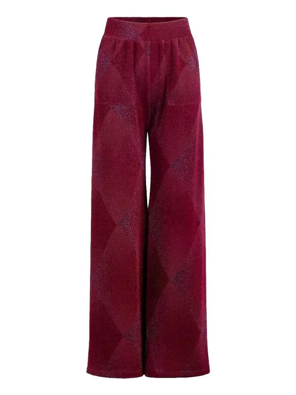 Silvia Tcherassi Colbie Argyle-knit Trousers - Red
