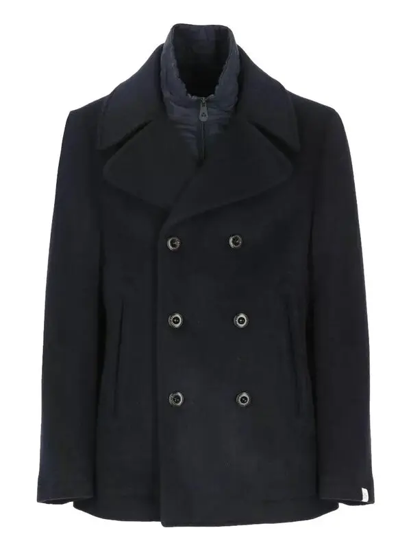 Peuterey Invern Wop 01 Double-breasted Layered Coat - Blue