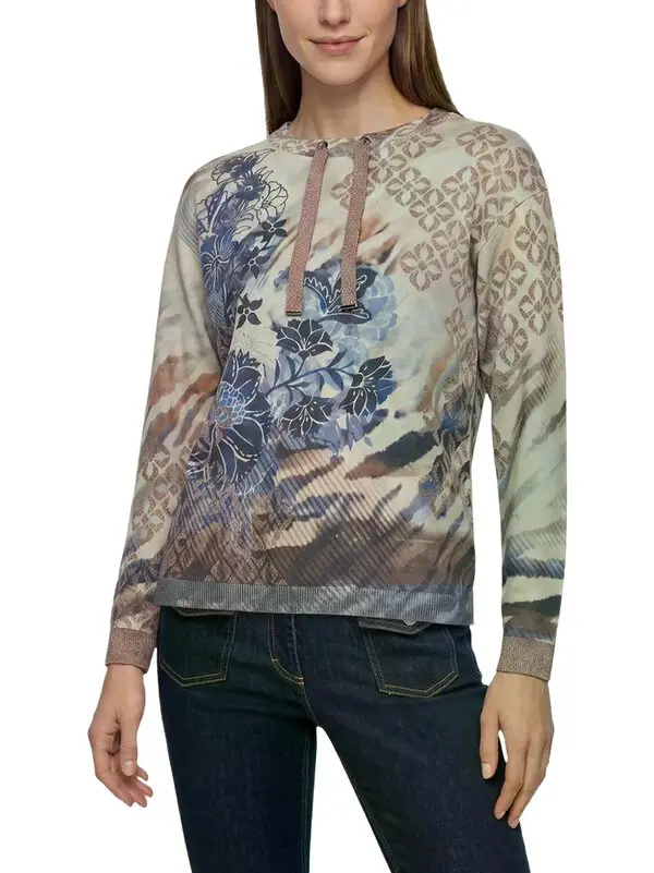 BETTY BARCLAY Drawstring-detail Sweatshirt - Neutrals