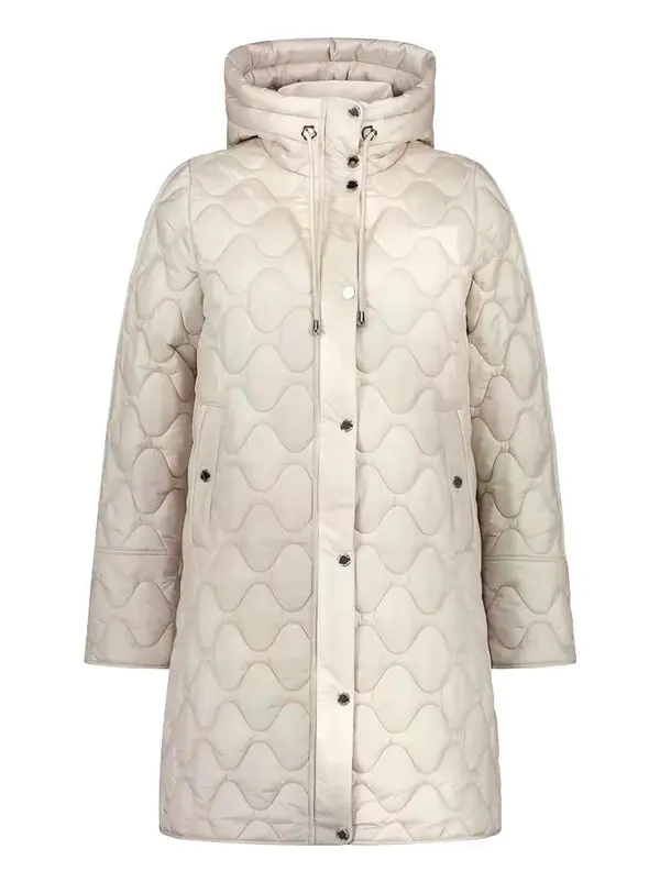 BETTY BARCLAY Quilted Hooded Coat - Neutrals