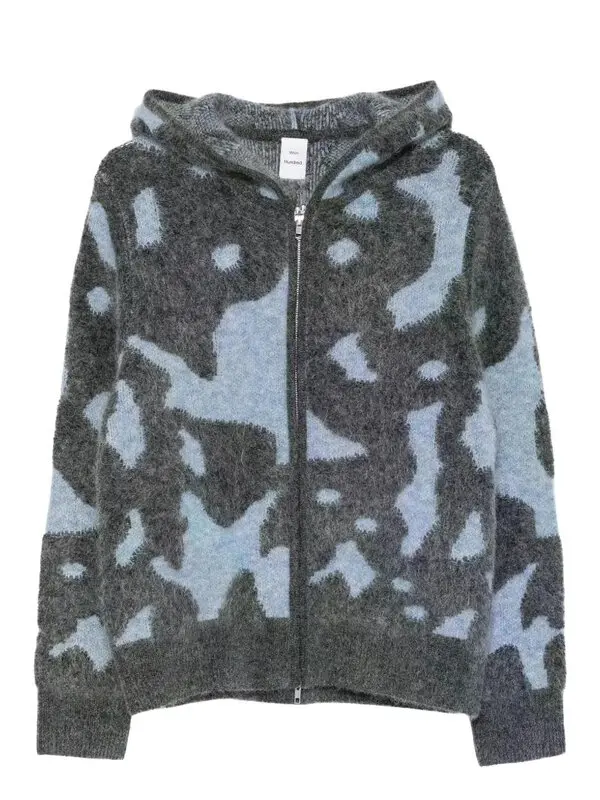 WON HUNDRED Glasgow Intarsia-knit Hooded Cardigan - Grey