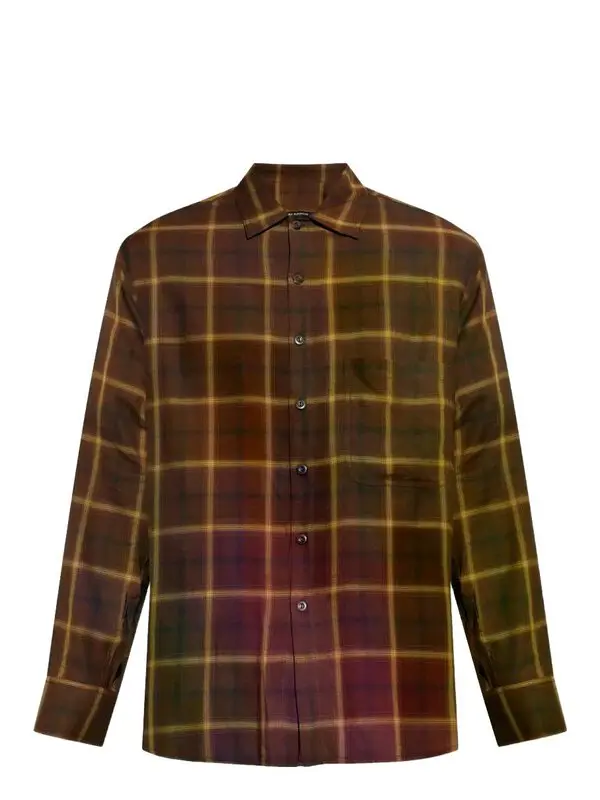 SONG FOR THE MUTE Check-pattern Patch-pocket Shirt - Brown