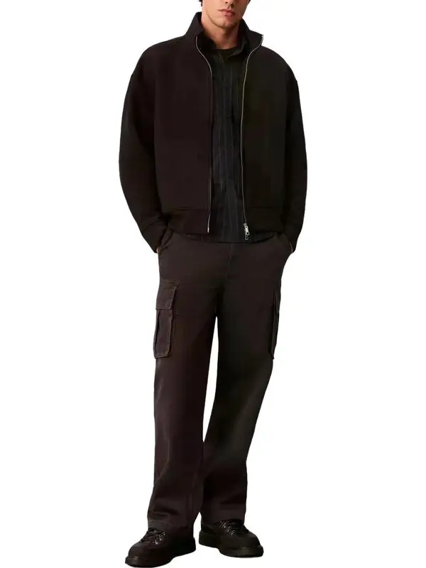 Calvin Klein Logo-embroidered High-neck Jacket - Black