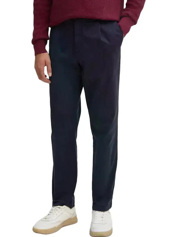 BENETTON Pleated Straight-leg Trousers - Blue