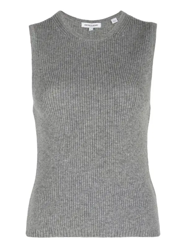 Veronica Beard Sid Ribbed Tank Top - Grey