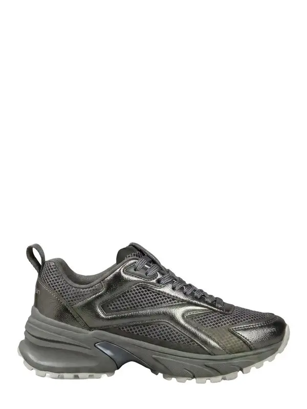 Calvin Klein Metallic-effect Mesh Sneakers - Grey