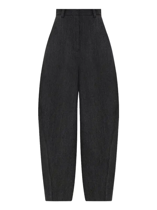 Balenciaga High-waist Barrel Pants In Dark - Grey