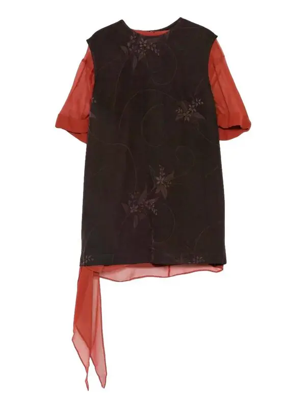 SAMUEL GUÌ YANG Floral-print Layered Blouse - Red