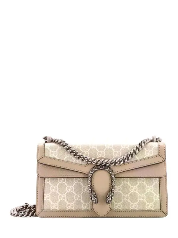 Gucci Dionysus Bag Gg Coated Canvas With Leather Small Shoulder Bag - Neutrals