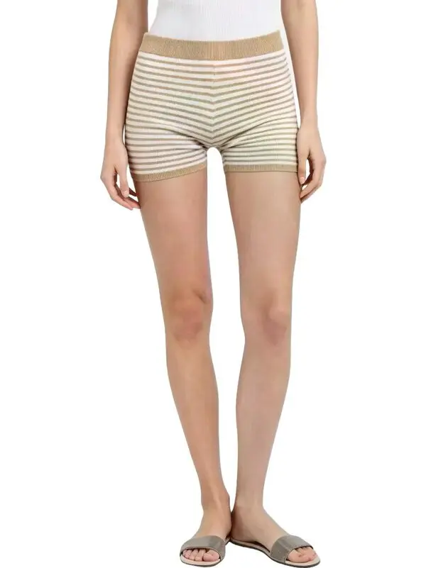 Brunello Cucinelli Striped Knit Shorts - Neutrals