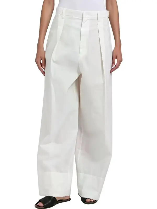 Brunello Cucinelli Pleated Wide-leg Trousers - White