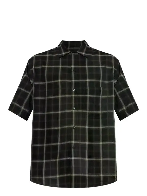 SONG FOR THE MUTE Check-pattern Short-sleeve Shirt - Black