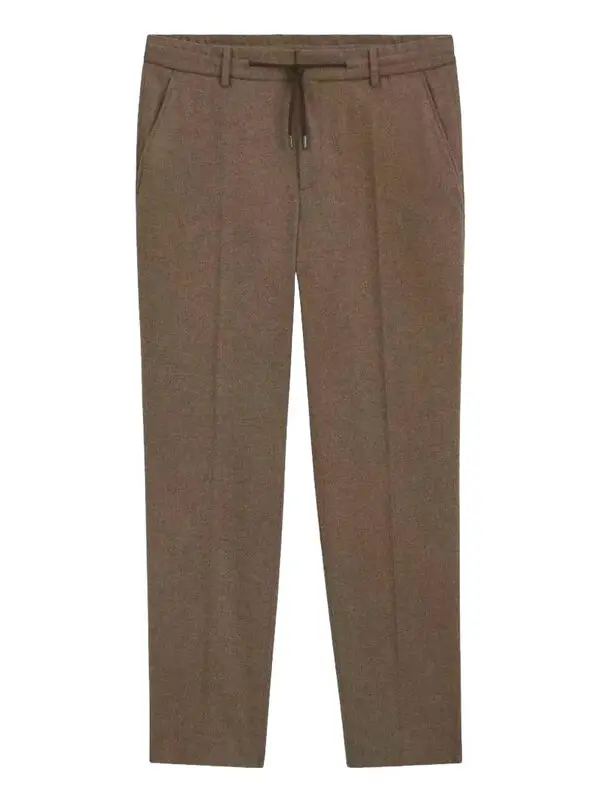 BOSS Drawstring-waist Tapered-leg Trousers - Brown