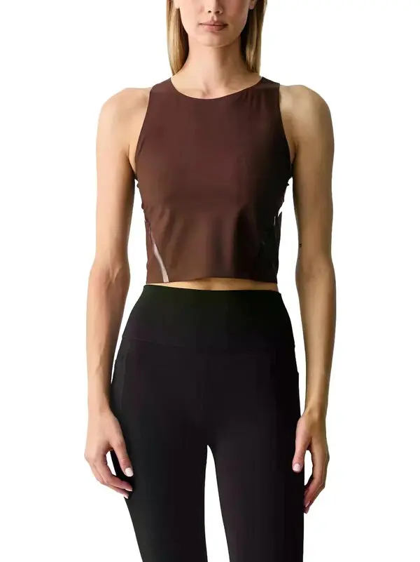 CASALL Logo-print Cropped Top - Brown