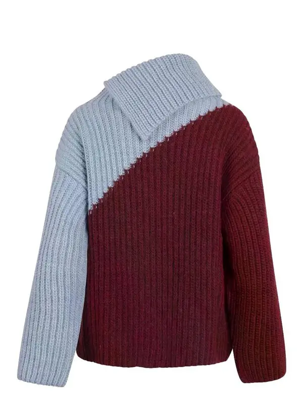 Essentiel Antwerp Kolorama Two-tone Ribbed Sweater - Red