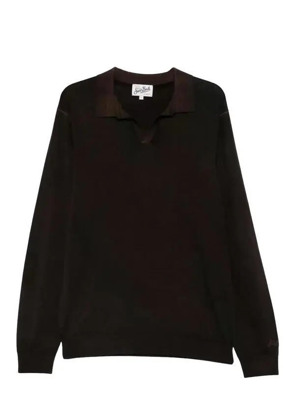 MC2 SAINT BARTH Covent Long-sleeve Polo Sweater - Brown