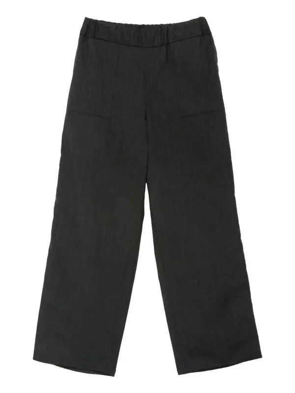 FRANCESCA MARCHISIO Coulisse Pinstriped Wide-leg Trousers - Grey