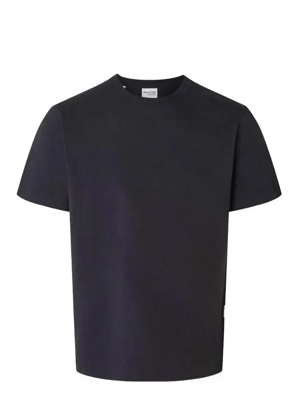 SELECTED Seersucker Crewneck T-shirt - Blue