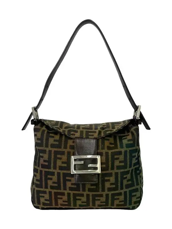 Fendi 1990-2010 Zucca Canvas Shoulder Bag - Brown