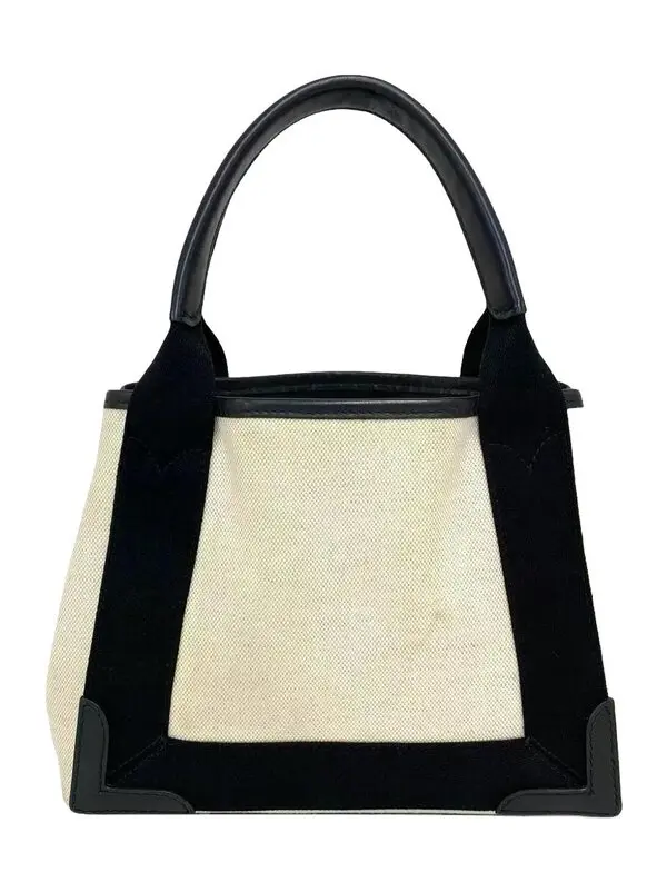 Balenciaga 2000-2026 Canvas Navy Cabas Xs Satchel - Brown
